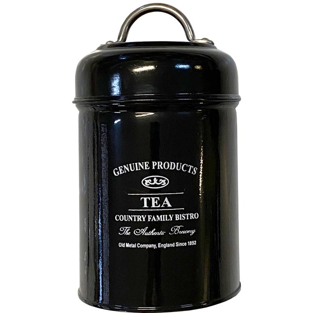 Pote Classic Black Chá Aço Esmaltado com Tampa 900ml - Preto